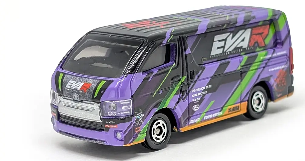 Evangelion Racing's EVA-01 themed support vehicle gets Tomica replica