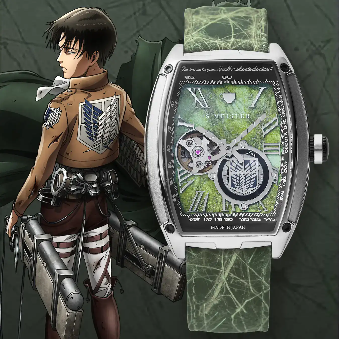 New handcrafted Attack on Titan watches are limited to just 100 pieces each