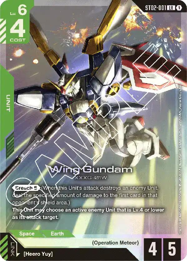See the full card list for the Wings of Advance [ST02] Gundam Card Game starter deck