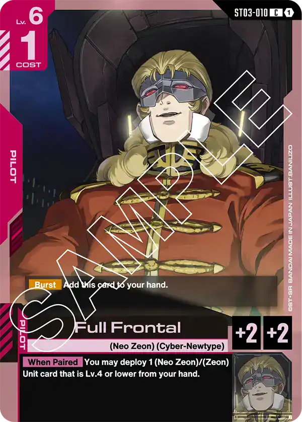 See the full card list for the Zeon's Rush [ST03] Gundam Card Game starter deck