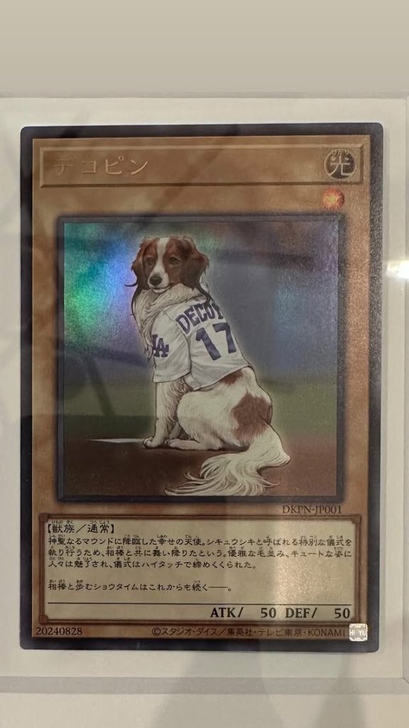 Shohei Ohtani receives one-of-a-kind Yu-Gi-Oh! card featuring his dog