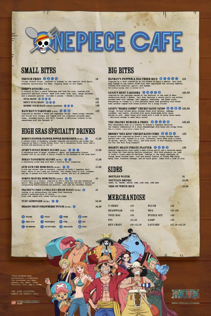 New One Piece Café in Los Angeles to offer exclusive menu and merch