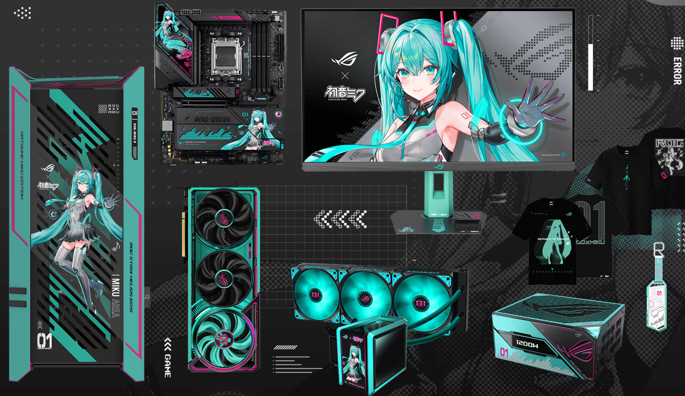 ROG reveals full line of Hatsune Miku themed PC hardware and peripherals