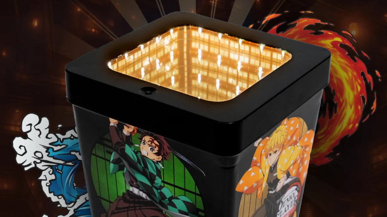 New Demon Slayer popcorn bucket features a light-up "Infinity Castle" lid