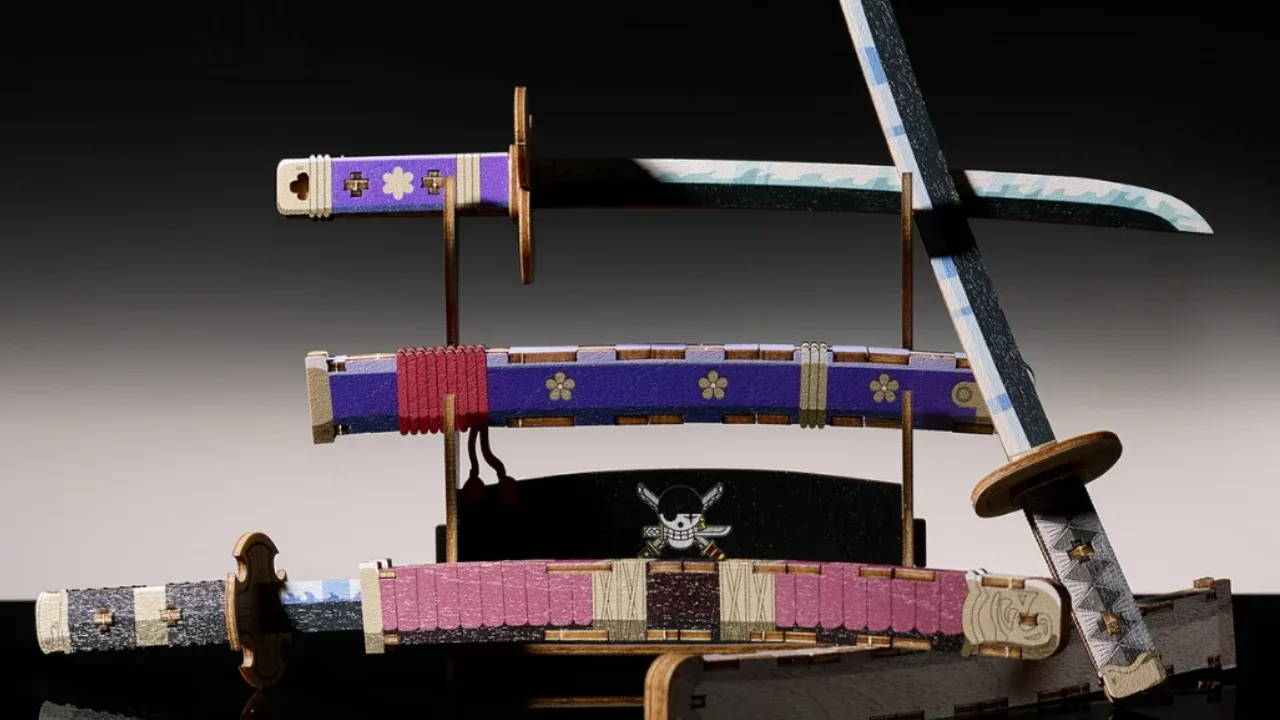 Build Roronoa Zoro's three iconic swords with these new 3D wooden model ...